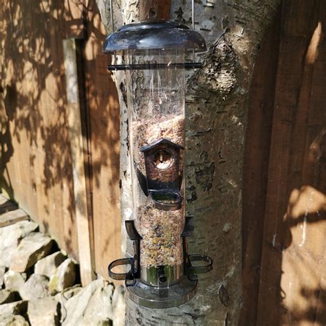 4 Port Garden Wild Bird Hanging Plastic Seed Feeder