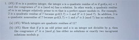 Solved 8 ﻿if M ﻿is A Positive Integer The Integer A ﻿is