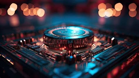 Futuristic Cpu With Intricate Circuitry Patterns And Glowing Lights