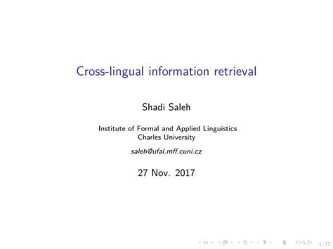 cross lingual information retrieval pdf