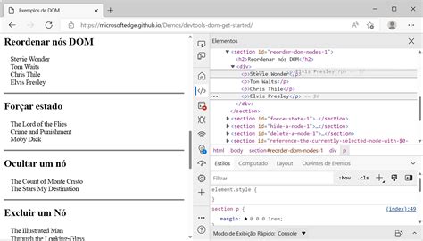 Introdução à Exibição E Alteração Do Dom Microsoft Edge Development