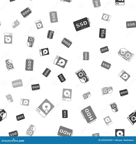 set ssd card hard disk drive hdd video graphic and on seamless