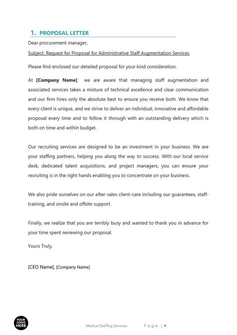 Medical Staffing Services Proposal Template Rfply Proposal
