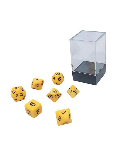 Green Opaque Polyhedral Dice Set With White Numbers