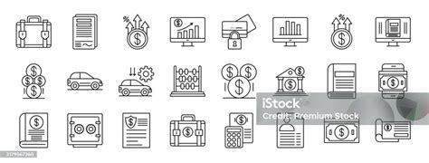 여행 가방 계약 이익 성장 잠금 막대 차트 보고서 프리젠 테이션 다이어그램 웹 디자인 모바일 앱을위한 이익 벡터 아이콘과 같은 24 개의 개요 웹 뱅킹 아이콘 세트 0명에