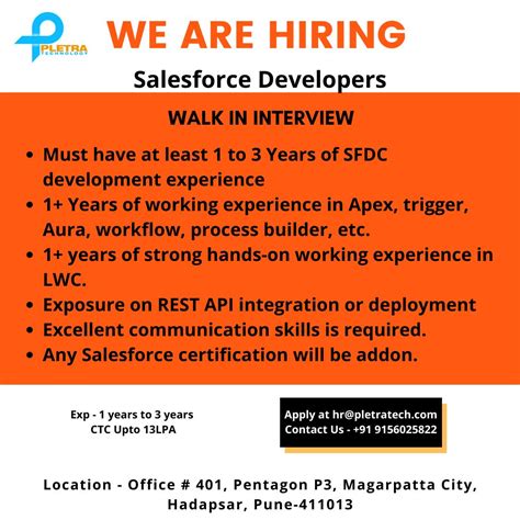 Pletratech On Linkedin Pletra Sfdc Sfdcdeveloper Salesforce Punejobs Immediatejoiners