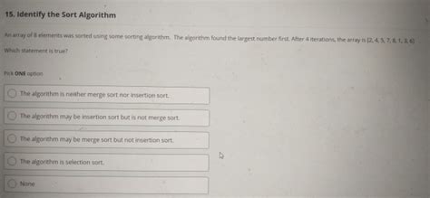 Solved Identify The Sort Algorithman Array Of Elements Chegg