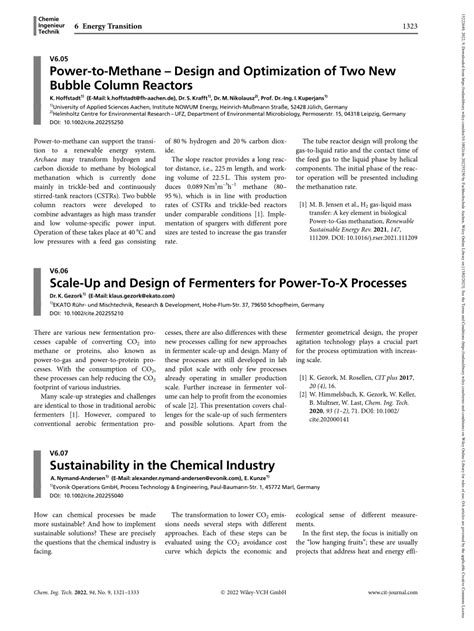 Pdf Power‐to‐methane Design And Optimization Of Two New Bubble Column Reactors