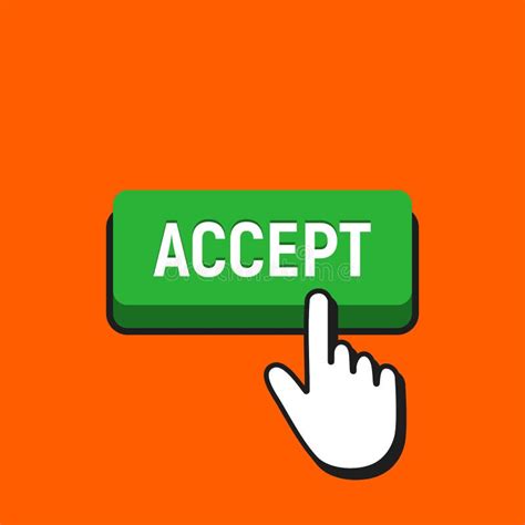 Accept Web Button With Cursor Stock Vector Illustration Of Accepted
