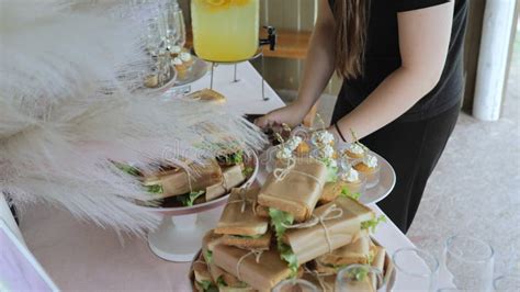 Beautiful Table Setting In A Restaurant Snacks On The Table Catering Concept Stock Image
