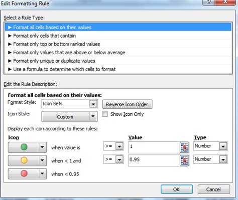Conditional Formatting Icons Below Above 100 Mrexcel Message Board