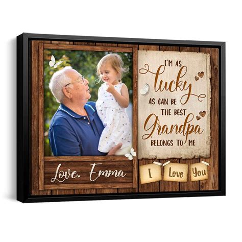 Grandpa Personalized Gift Gift For New Grandpa Grandfather Appreciation Gift I M As Lucky As