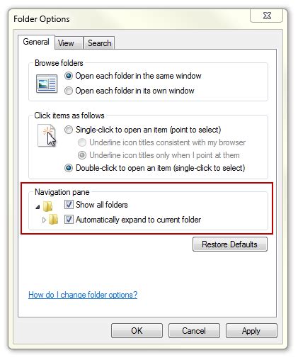 Show Folder Tree In Windows 7 Explorer