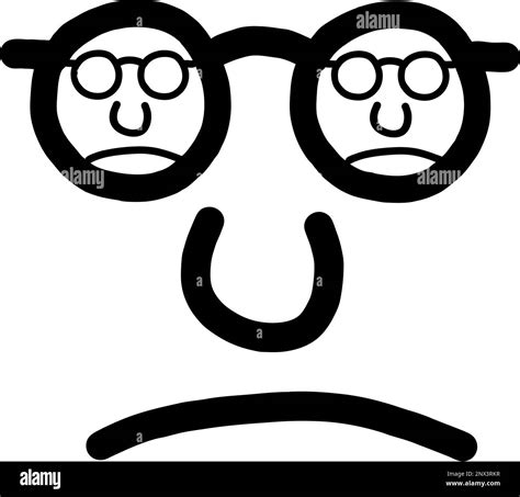 Face With Glasses Vector Illustration Stock Vector Image And Art Alamy