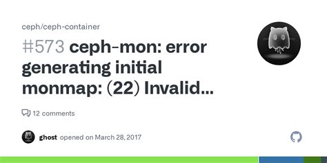 Ceph Mon Error Generating Initial Monmap 22 Invalid Argument