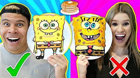 Pancake Art Challenge Learn How To Make Spongebob Emoji Diy Pancake
