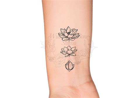 Lily Flower Outline Tattoo