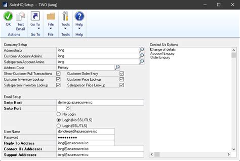 features of saleshq from isc software configuration azurecurve