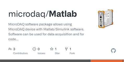 GitHub Microdaq Matlab MicroDAQ Software Package Allows Using MicroDAQ Device With Matlab