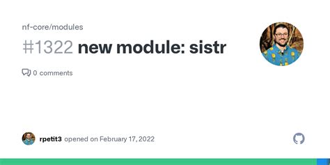 New Module Sistr · Issue 1322 · Nf Coremodules · Github