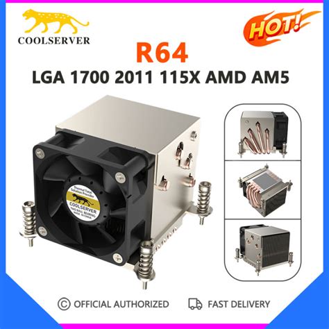 coolserver 2u r64 4 heatpipe server cpu cooler workstation 4pin pwm