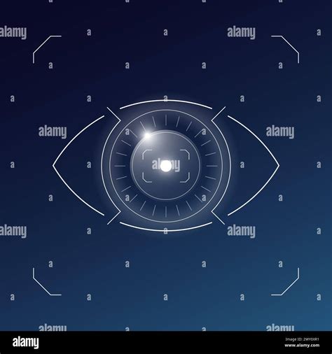 Hud Retinal Recognition Biometric Id Scan Icon Concept User Eye