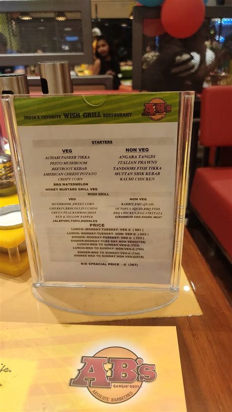 Menu At AB S Absolute Barbecues Chinchwad Pune Pune