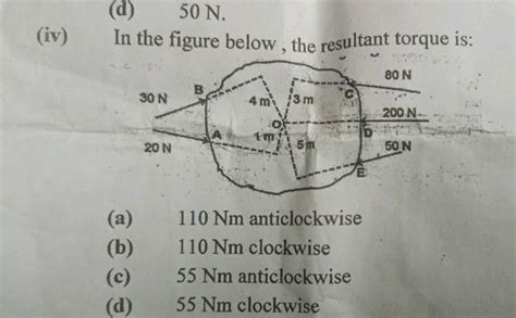 In The Figure Below The Resultant Torque Is Filo