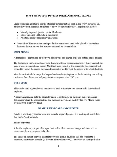 input and output devices for handicapped people pdf computer keyboard