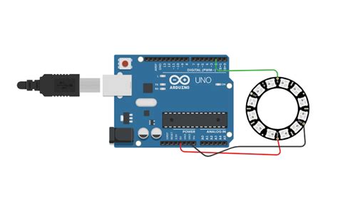 Circuit Design Prática 9 Neopixel Tinkercad