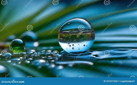 Natural Water Drops Spreading Art Photography Ai Generated Stock