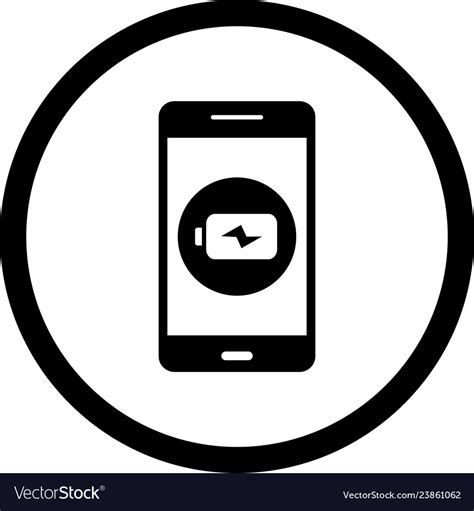 Charging Mobile Application Icon Royalty Free Vector Image