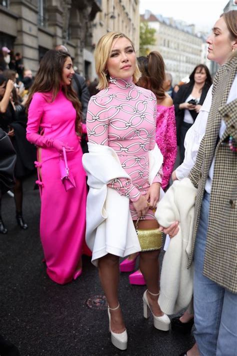 Florence Pugh Stunned In A Completely Sheer Nude Valentino Crop Top And Skirt Florence Pugh
