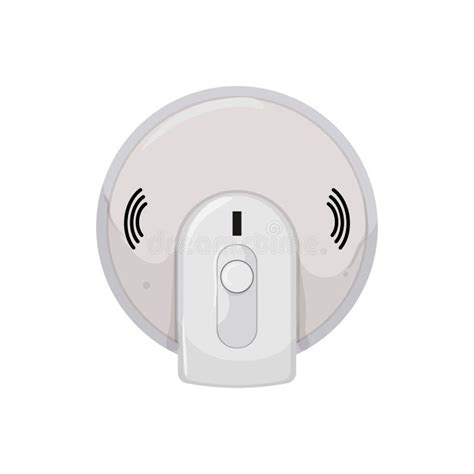 Safety Smoke Detector Cartoon Vector Illustration Stock Illustration