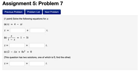 solved assignment 5 problem 7 1 point solve the following