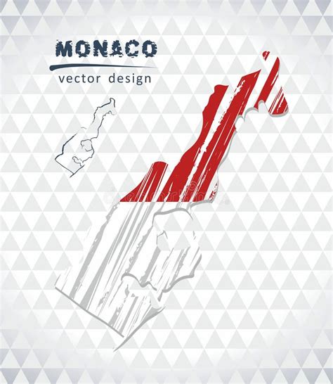 Map Of Monaco With Hand Drawn Sketch Map Inside Vector Illustration Stock Vector Illustration