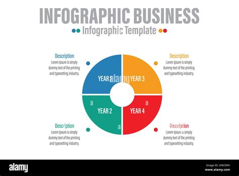 6project 6months 6yearmodern Timeline Diagram With Progress Circle Presentation Vector