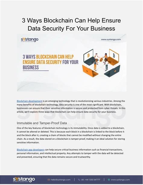 Ppt 3 Ways Blockchain Can Help Ensure Data Security For Your Business Powerpoint Presentation