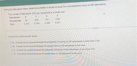 solved using the data given below determine whether it