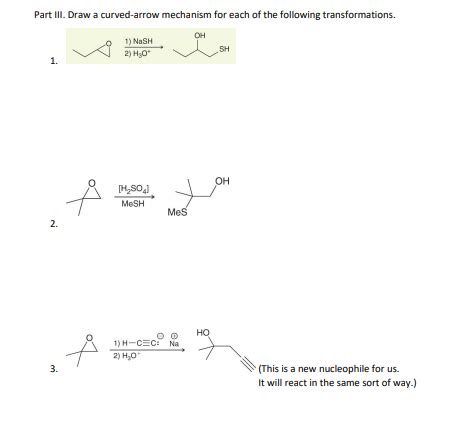 Solved Part III Draw A Curved Arrow Mechanism For Each Of Chegg