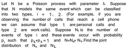 Solved Let N be a Poisson process with parameter λ Suppose Chegg