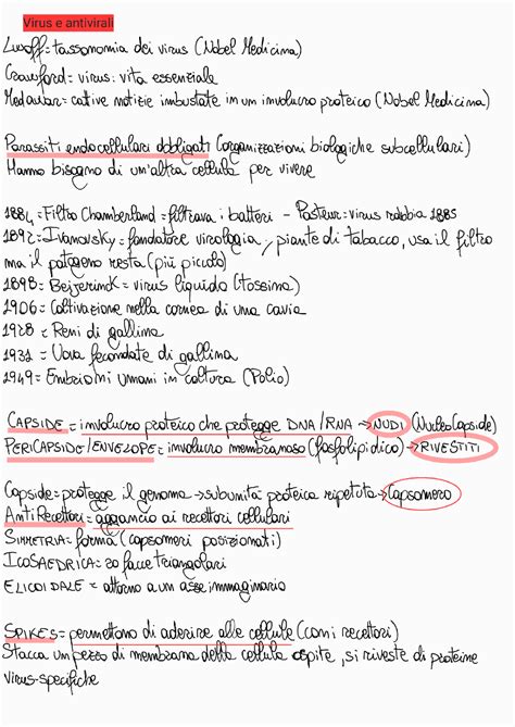 Microbiologia Virus E Antivirali Schemi E Mappe Concettuali Di Microbiologia Docsity