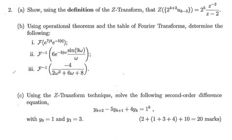 Solved A Show Using The Definition Of The Z Transform Chegg