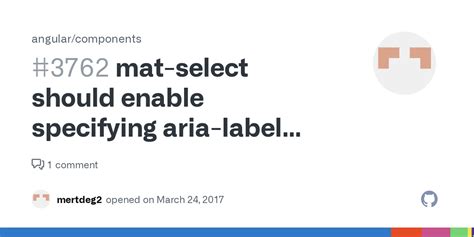 Mat Select Should Enable Specifying Aria Label Without Specifying