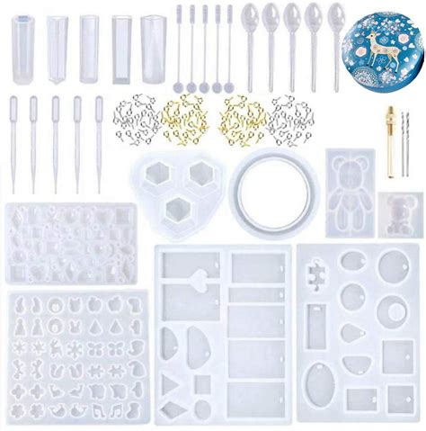 Imeshbean 230pcs Resin Casting Silicone Molds Epoxy Spoon Kit Jewelry