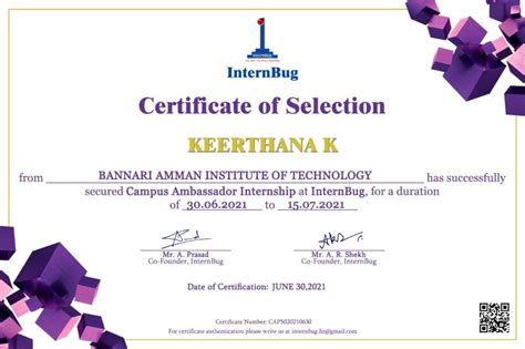 Keerthana Kannan On Linkedin I Have Been Selected For Campus Ambassador Intership At Internbug