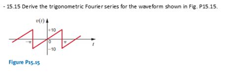 15 15 ﻿derive The Trigonometric Fourier Series For