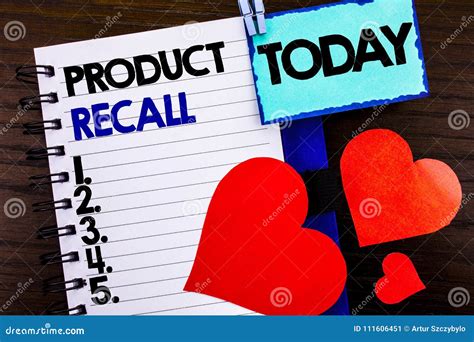 Announcement Text Showing Product Recall Concept Meaning Recall Refund Return For Products