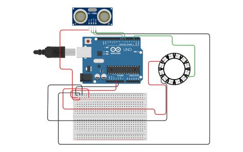 Circuit Design Sensor Para Vaga De Estacionamento Tinkercad