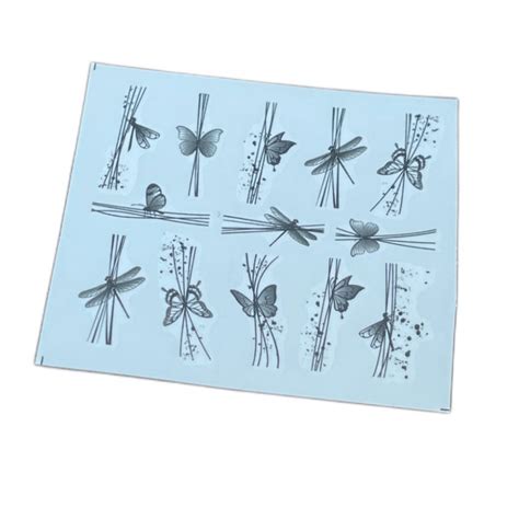 Black White Butterfly Dragonfly Waterslide Decals Nail Art Supplies